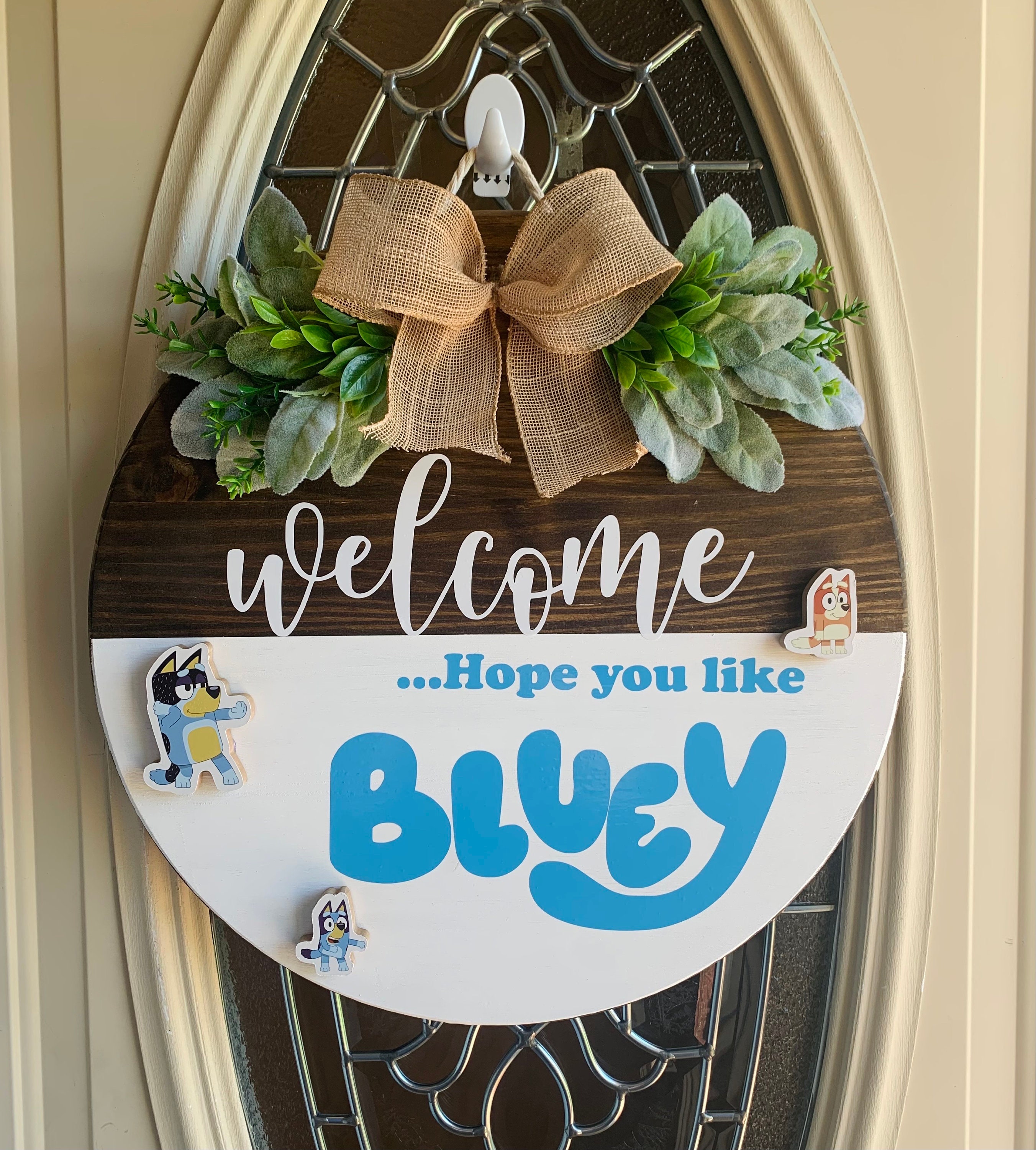 Welcome Hope You Like Bluey Wood Door Hanger Bluey Door Hanger Bluey ...