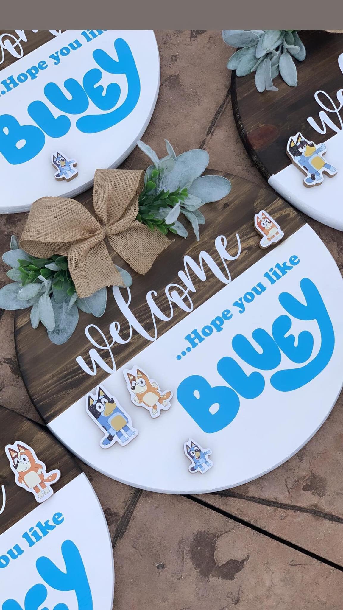 Welcome Hope You Like Bluey Wood Door Hanger Bluey Door Hanger Bluey ...