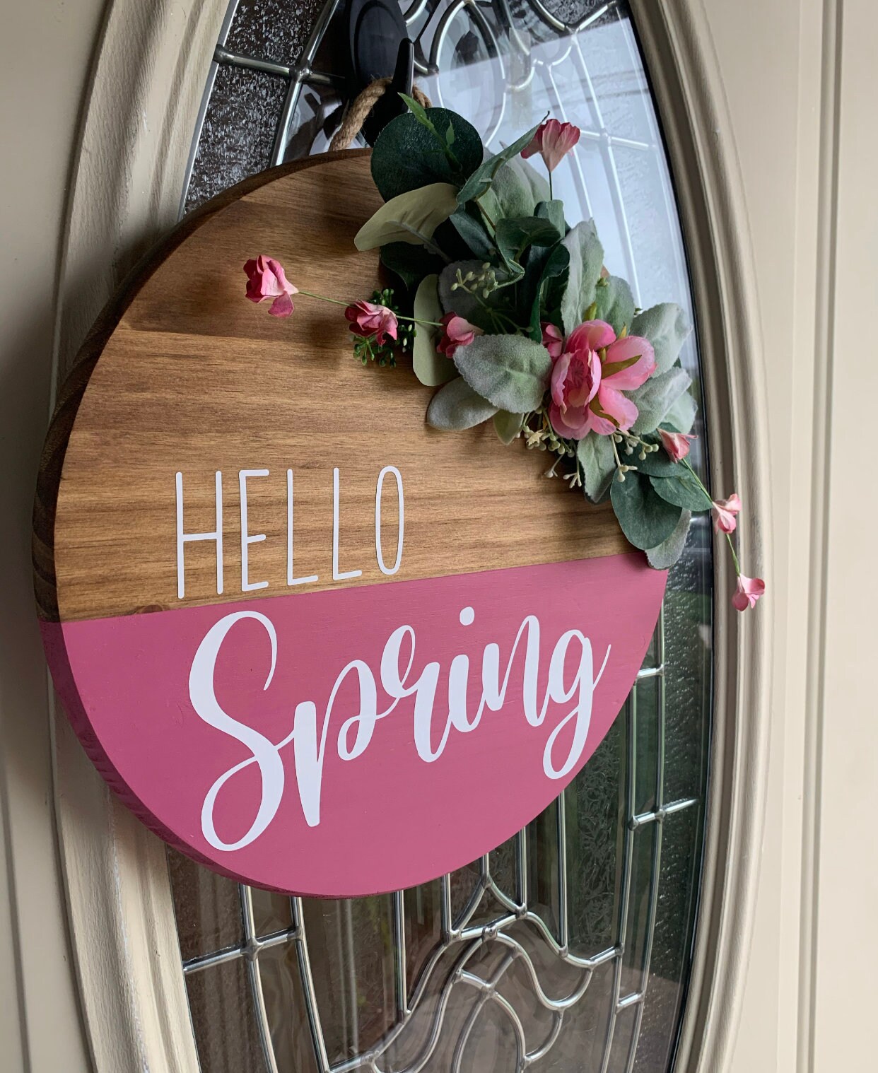 Hello Spring Door Hanger Spring Decor Spring Door Sign Hello Spring ...