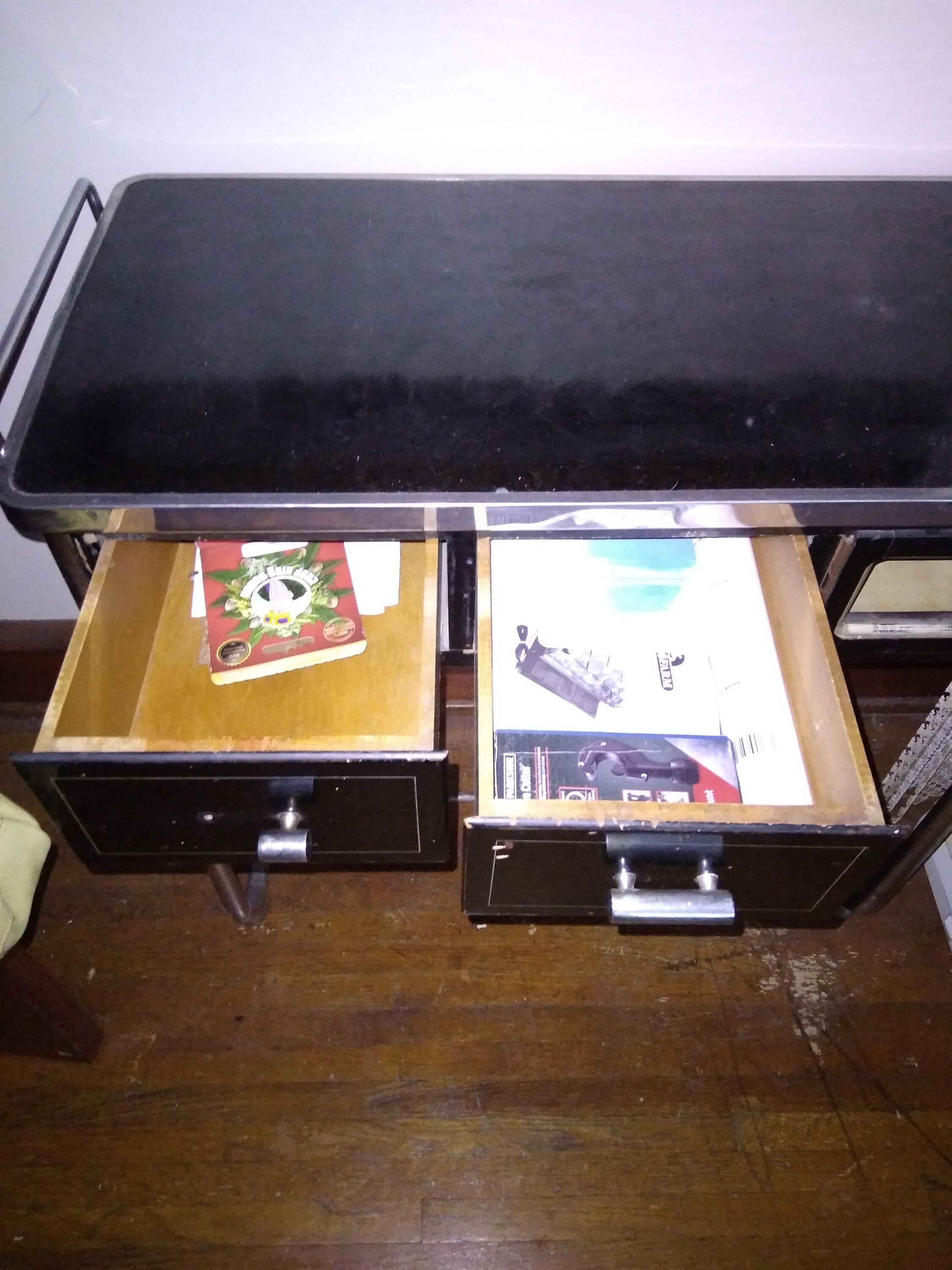 Authentic 1950's 1960's Black Formica and Chrome Barber Shop Hair Salon ...