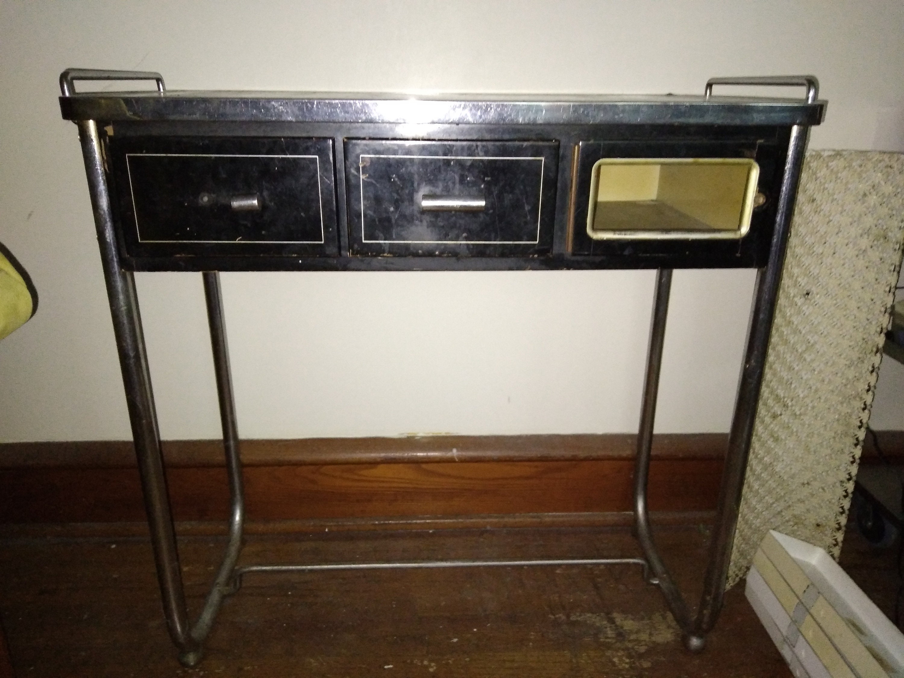 Authentic 1950's 1960's Black Formica and Chrome Barber Shop Hair Salon ...