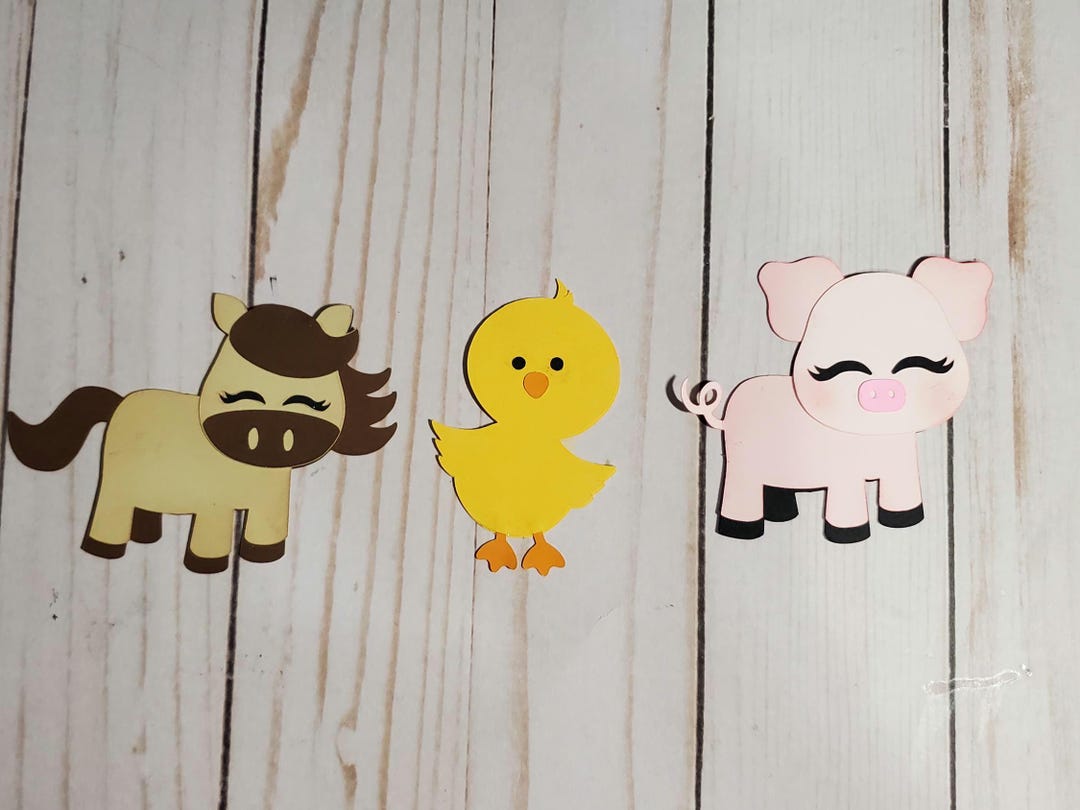 Baby Farm Animal Paper Die Cuts, Baby Animal Shaped Cutouts, Baby Farm ...