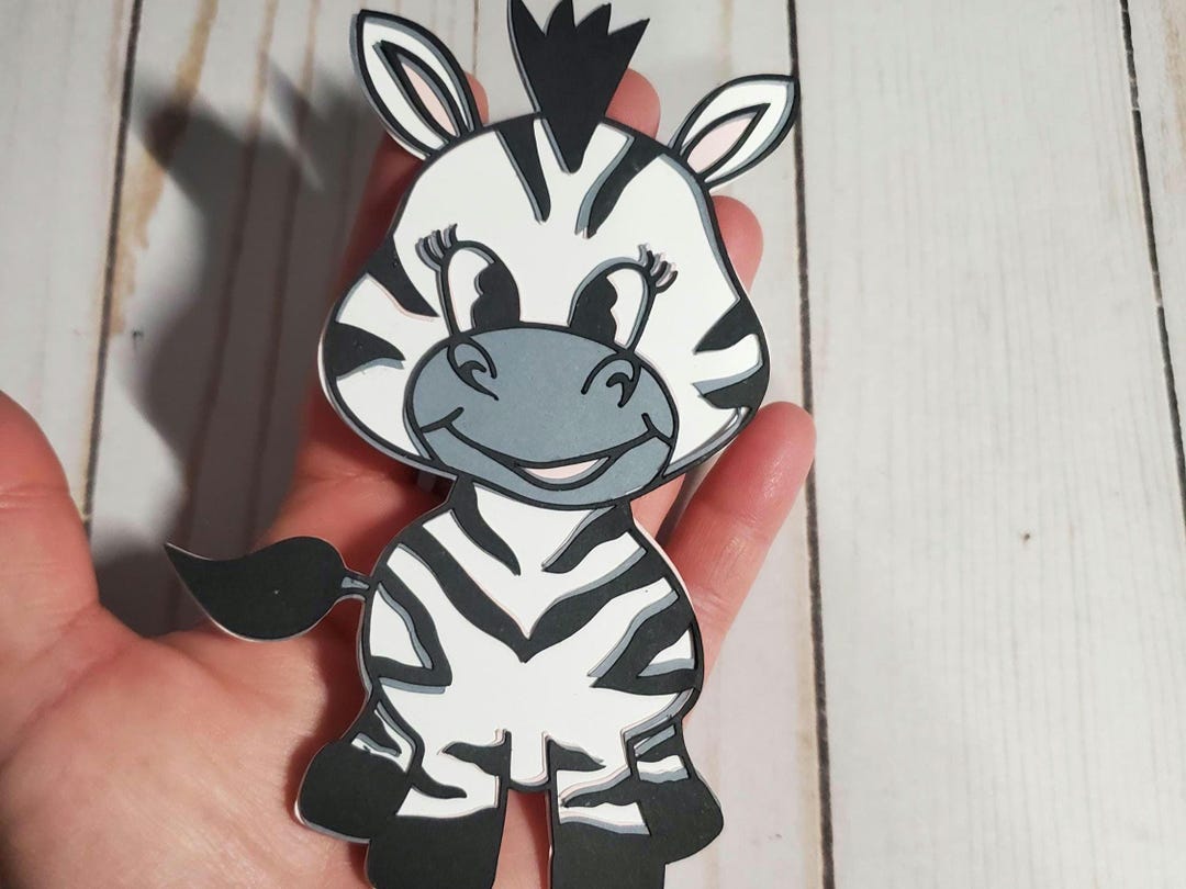 Baby Zebra Cardstock Paper Die Cut, Baby Zebra Shaped Cutout, Jungle ...