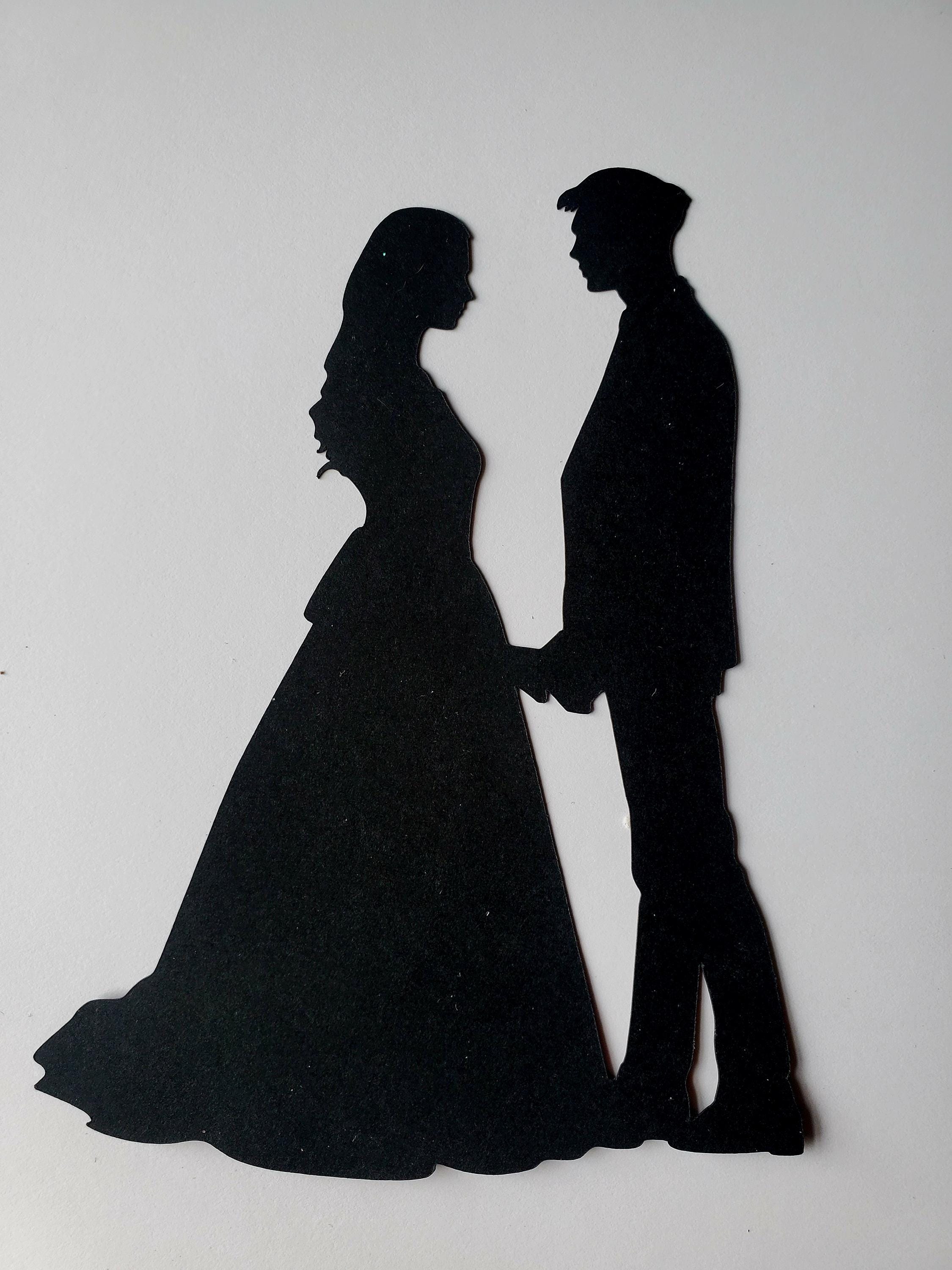 Wedding Scrapbook Cut Out, 4 Pack, Bride and Groom Die Cut Paper ...