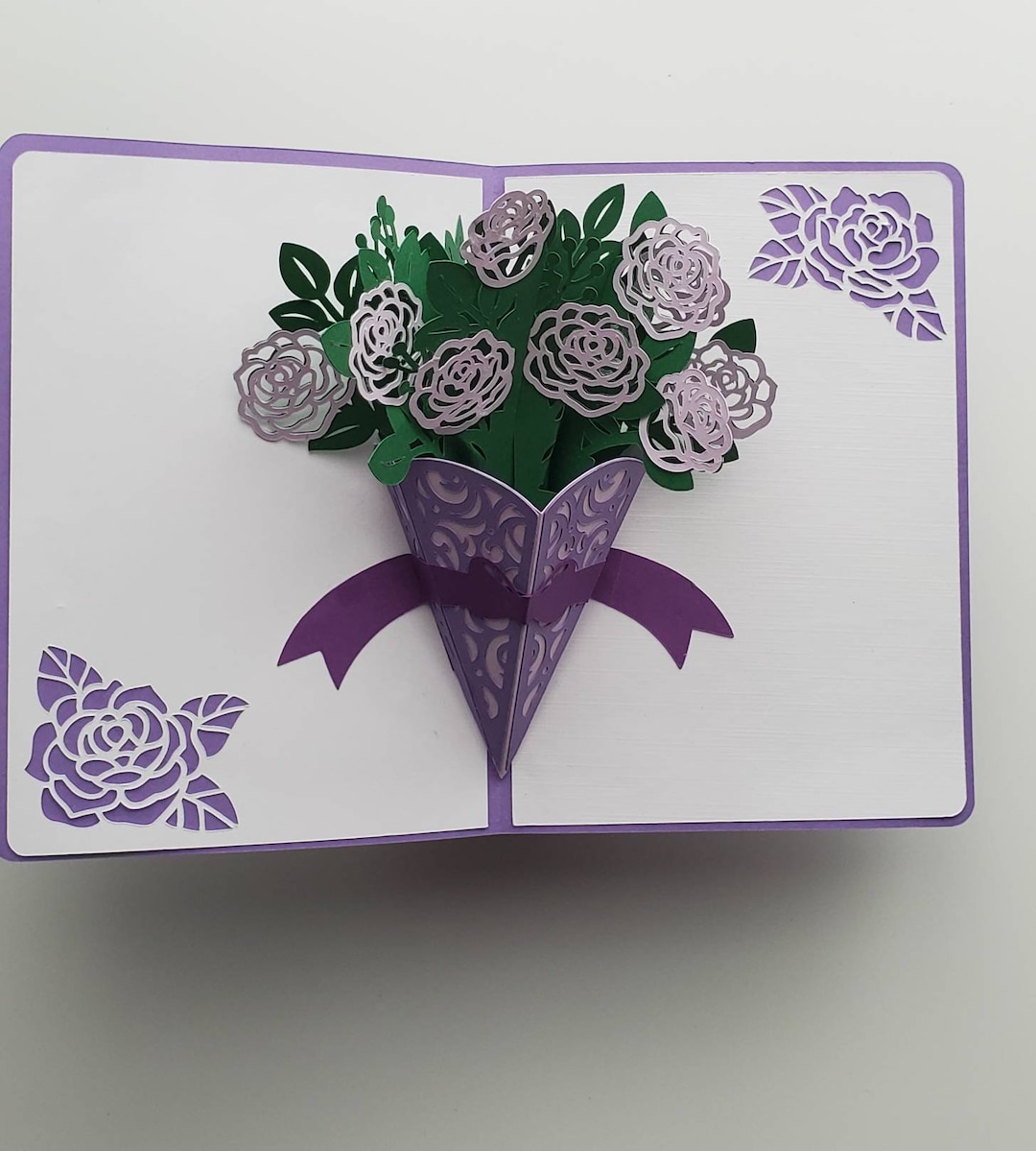 Flower Bouquet Pop up Card Handmade, Mother's Day Card, Birthday Pop-up ...