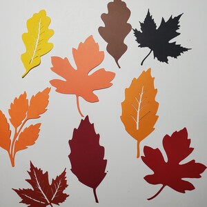 9 Pack of Fall Color Die Cut Leaves, Multiple Sizes, Cardstock Leaf ...