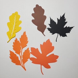 9 Pack of Fall Color Die Cut Leaves, Multiple Sizes, Cardstock Leaf ...