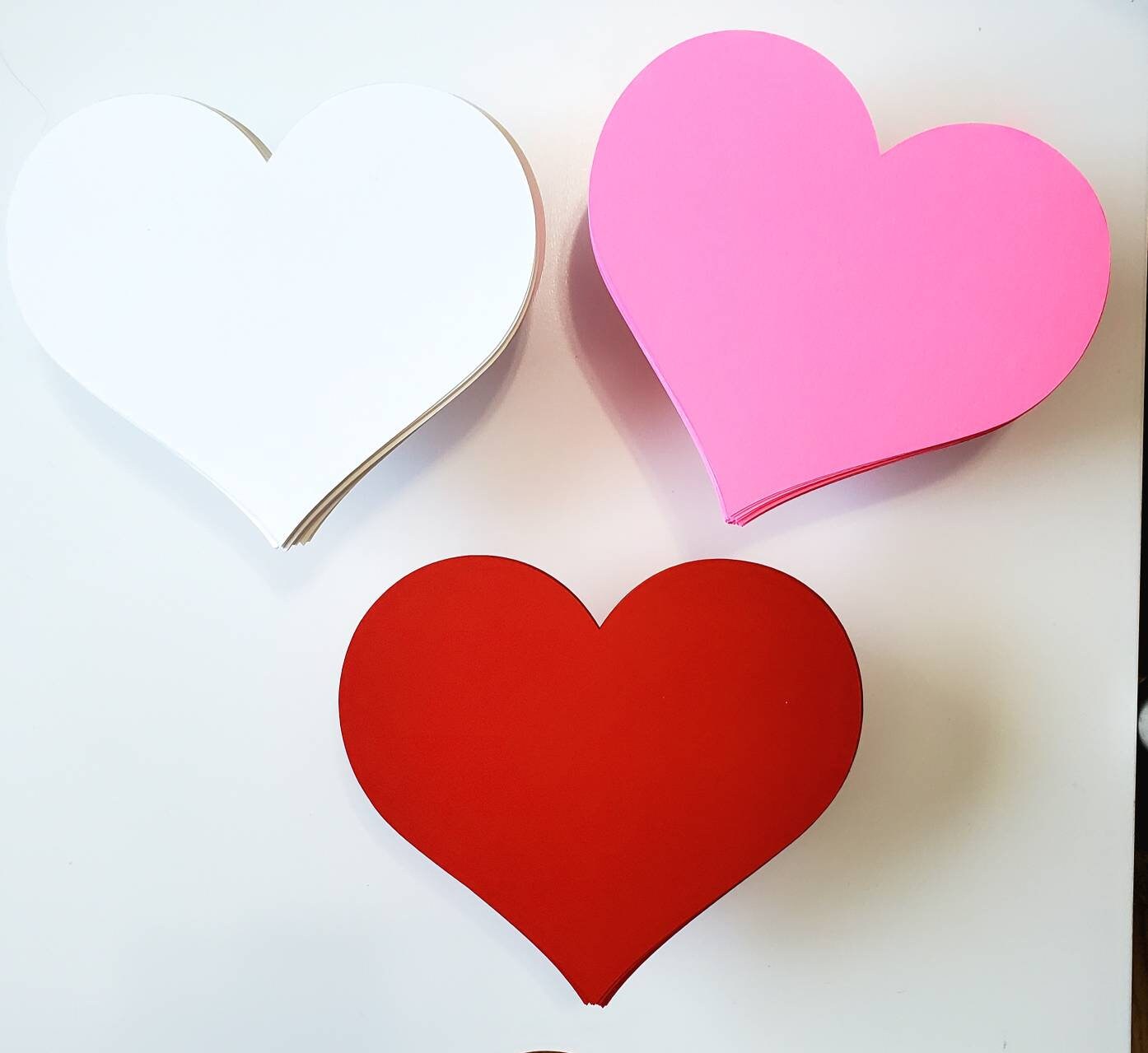 25 Cardstock Hearts in Multiple Colors and Sizes, Die Cut Hearts, Paper ...