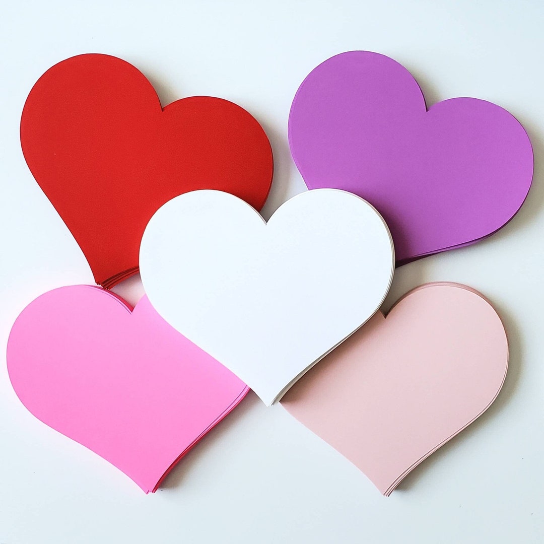 25 Cardstock Hearts in Multiple Colors and Sizes, Die Cut Hearts, Paper ...