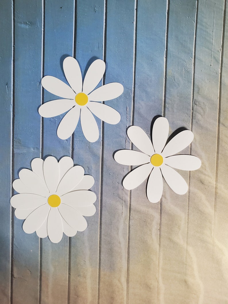 8 Paper Daisy Cutouts, Cardstock Flower Shapes, Assorted Colors and ...