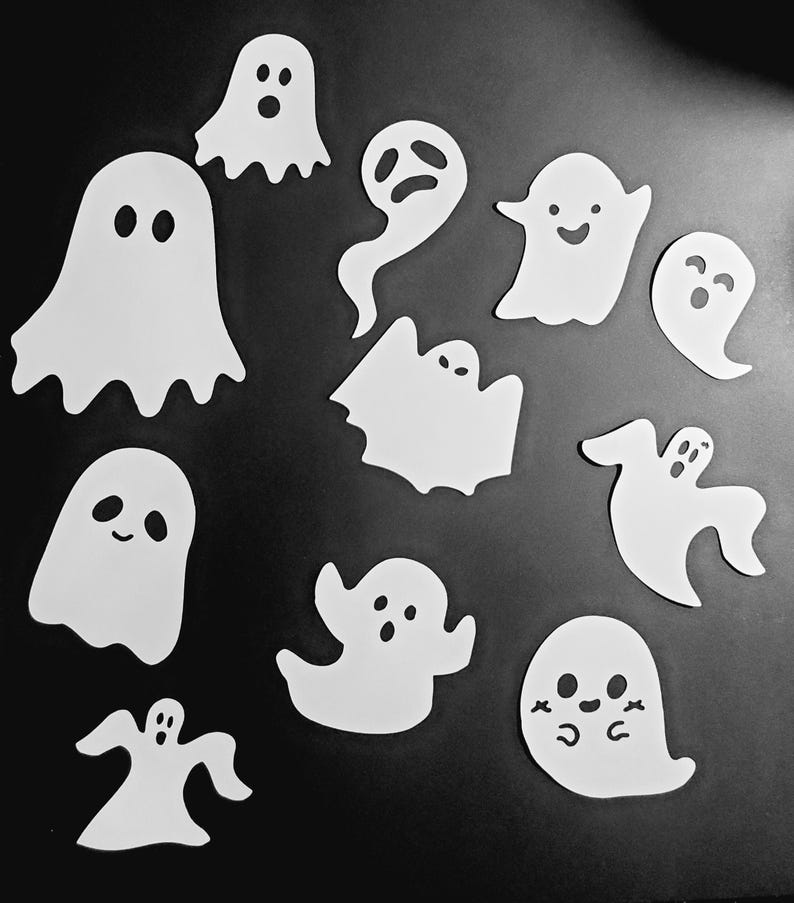 Halloween Ghost Die Cuts: White Cardstock Ghosts, 11 Pack - Etsy