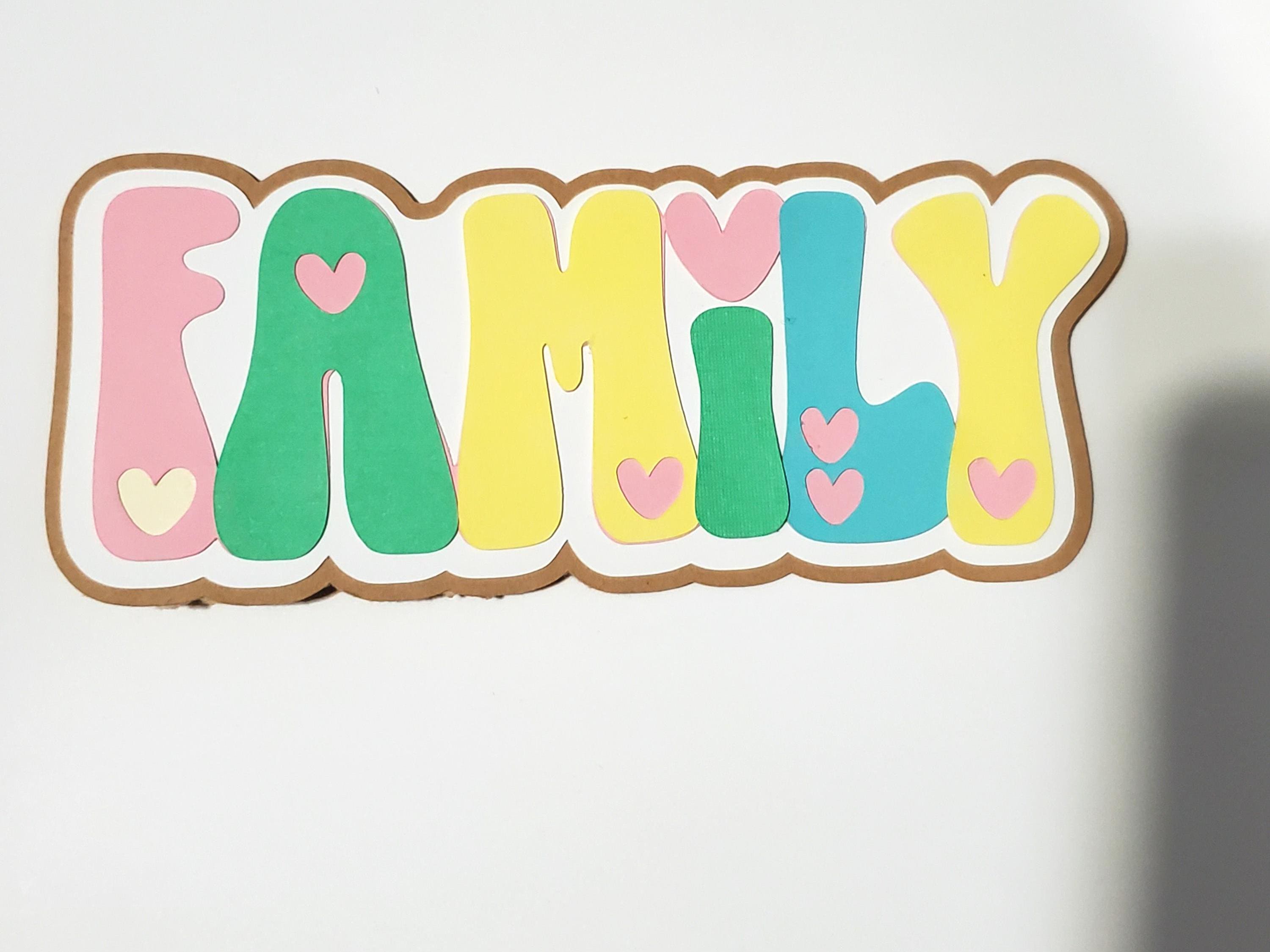 Family Scrapbook Title, Die Cut Paper Piecing, Summer Scrapbook Words ...