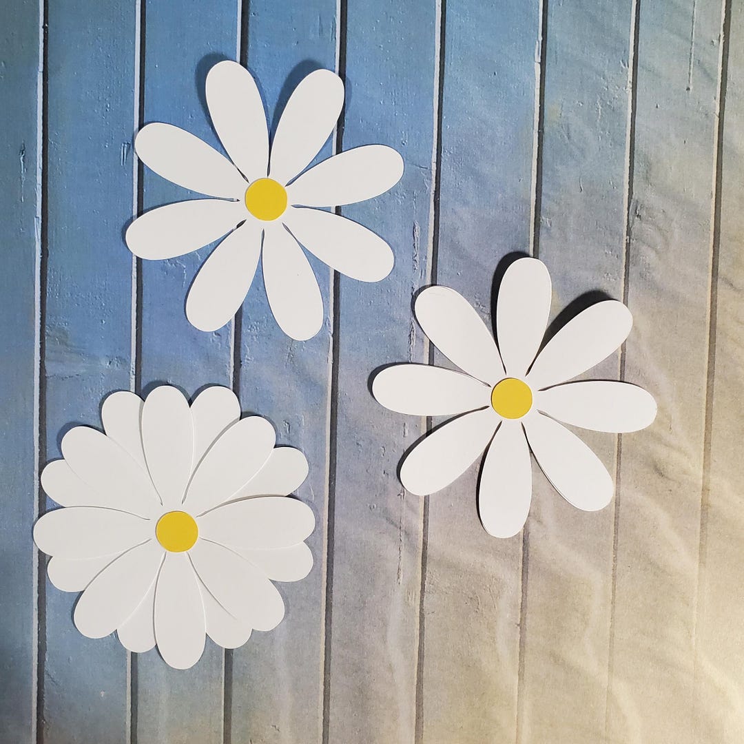 8 Paper Daisy Cutouts, Cardstock Flower Shapes, Assorted Colors and ...