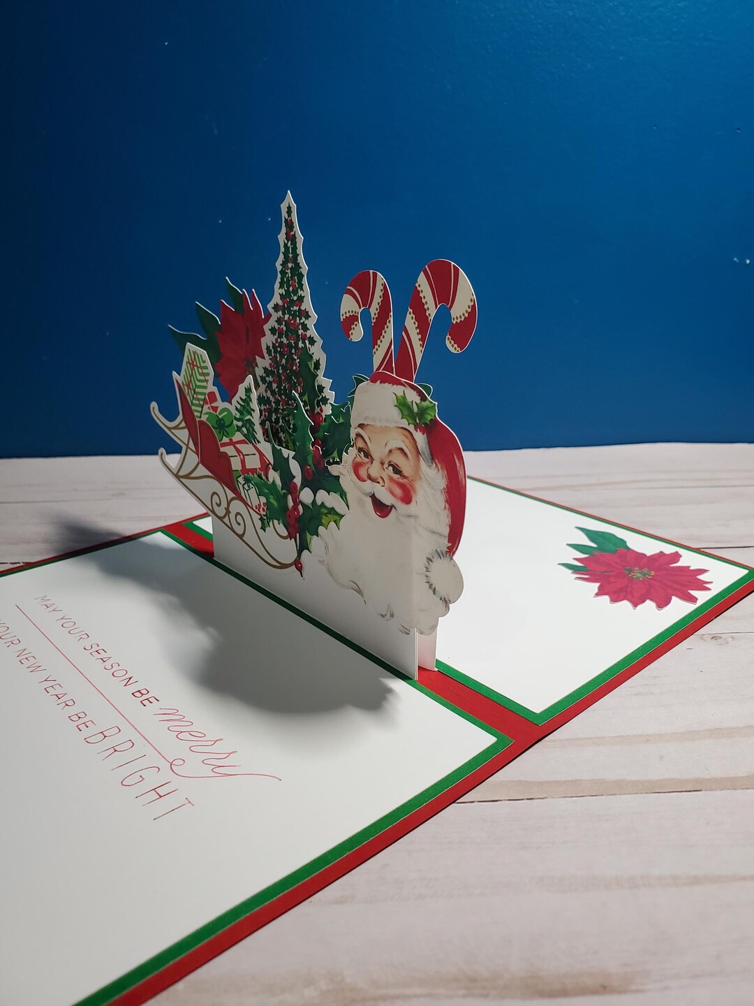 Handmade Retro Santa Pop up Christmas Card - Etsy