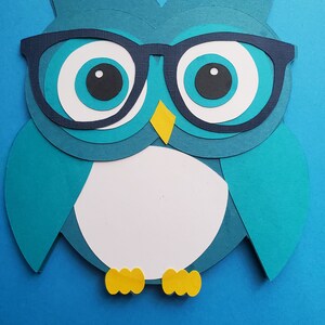 Handmade Blue Owl Birthday Card With Glasses - Etsy