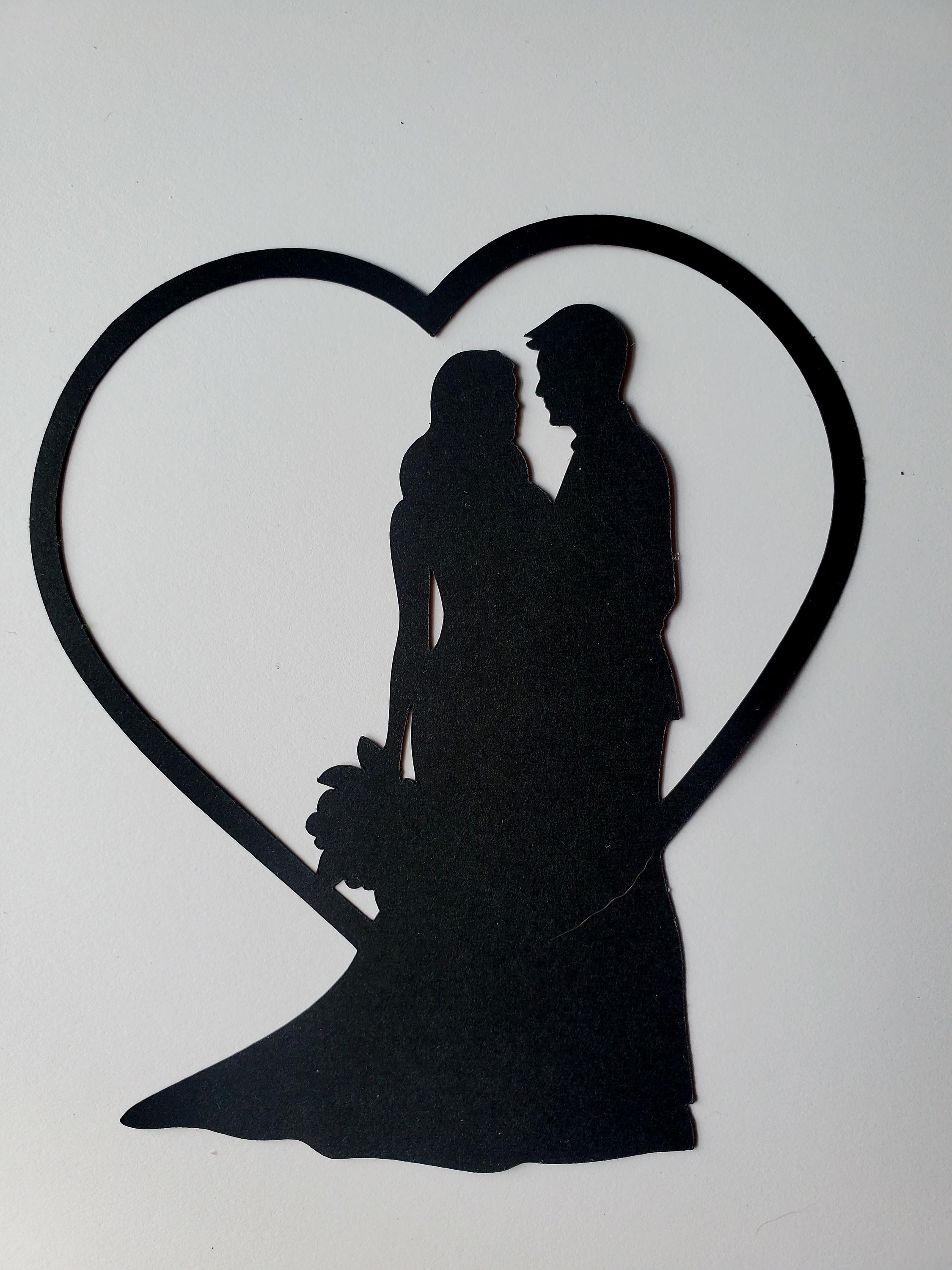 Wedding Scrapbook Cut Out, 4 Pack, Bride and Groom Die Cut Paper ...