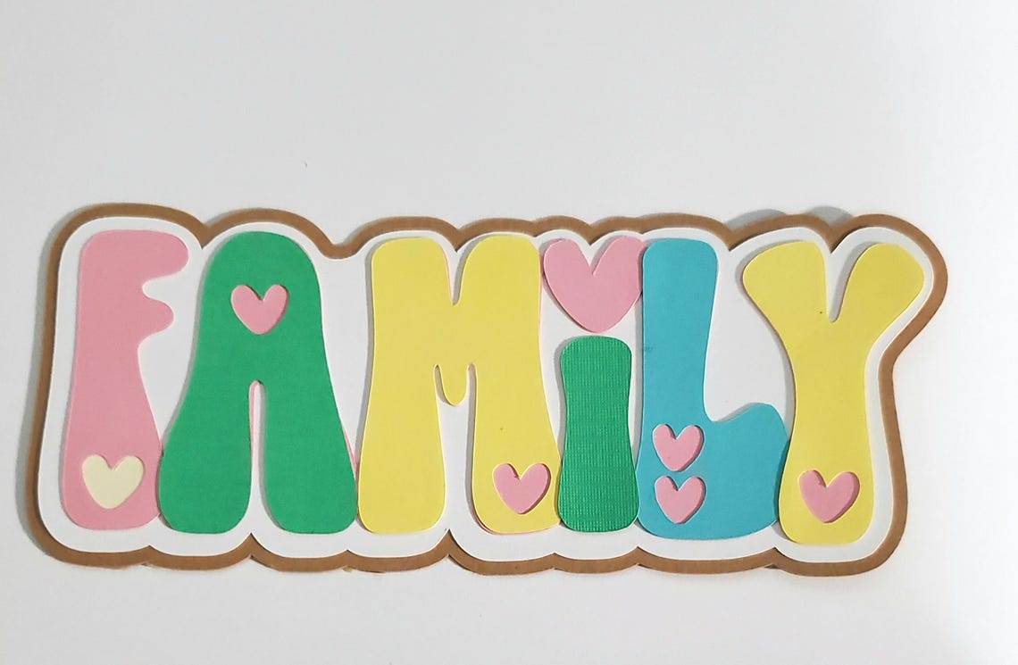 Family Scrapbook Title, Die Cut Paper Piecing, Summer Scrapbook Words ...