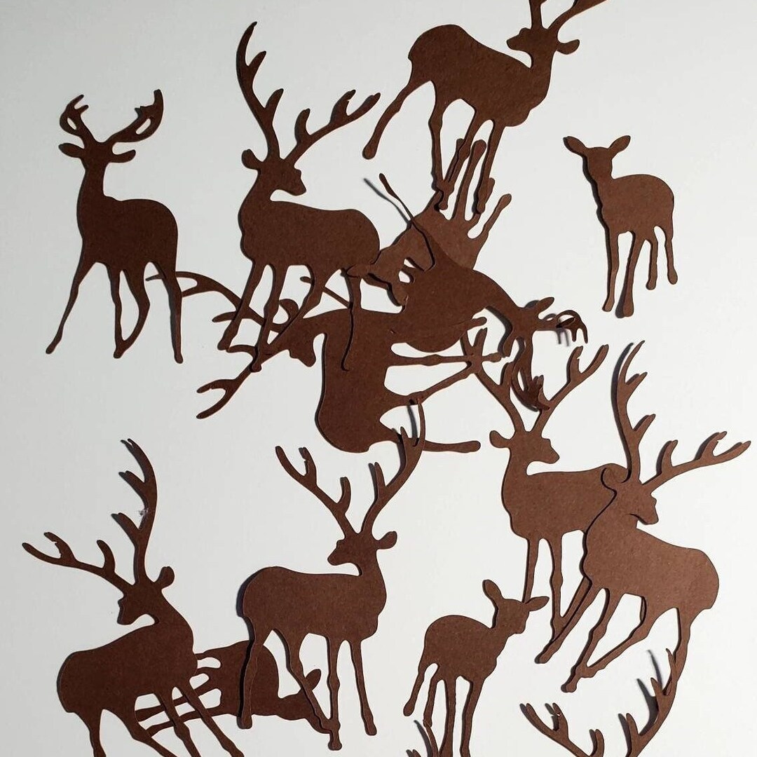 Die Cut Paper Deer Shapes Set of 30 Cardstock Deer Cutouts for Crafts ...