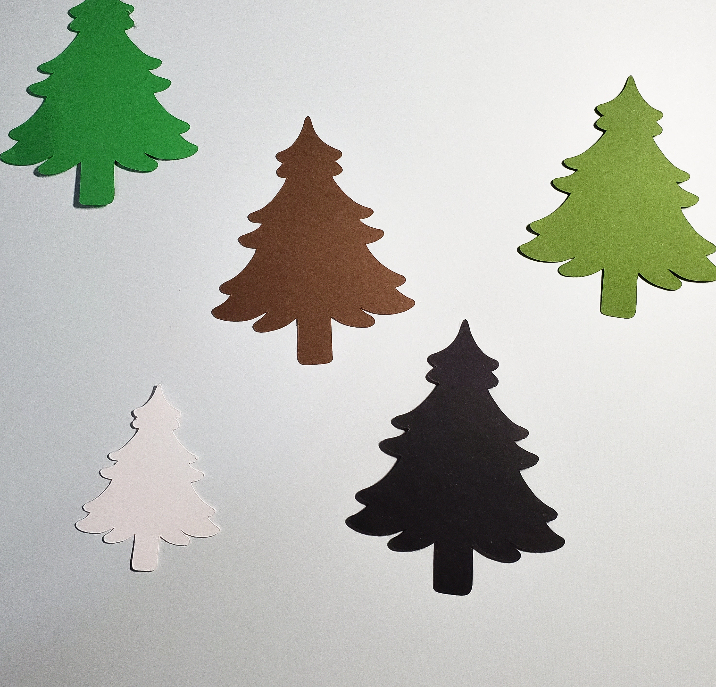 Christmas Tree Die Cuts, 15 Pack, Multiple Colors, Cardstock Trees ...