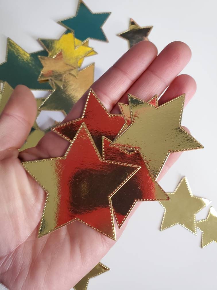 20 Pack of Gold Foil Paper Stars Cut From Cardstock, Assorted Sizes of ...