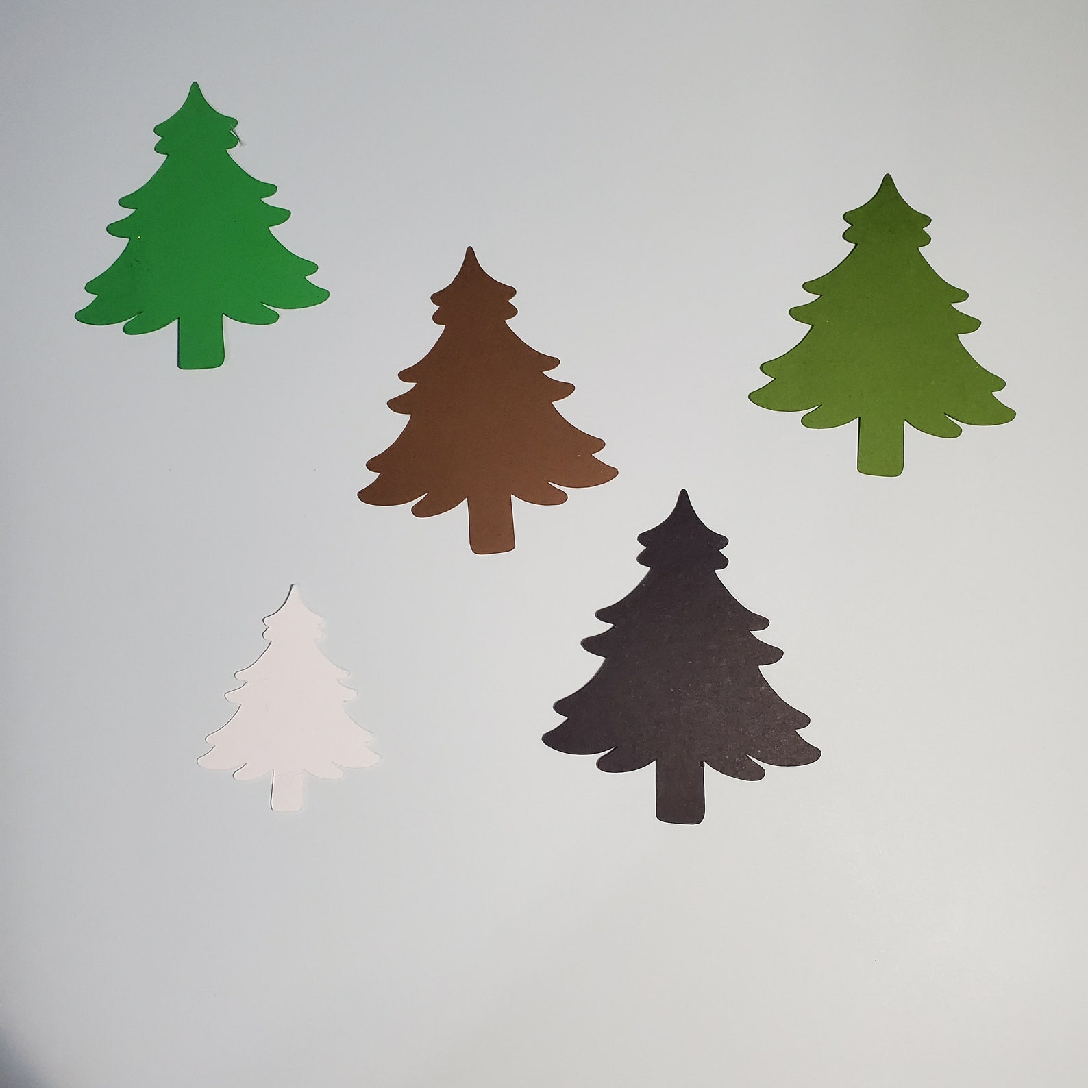 Christmas Tree Die Cuts, 15 Pack, Multiple Colors, Cardstock Trees ...