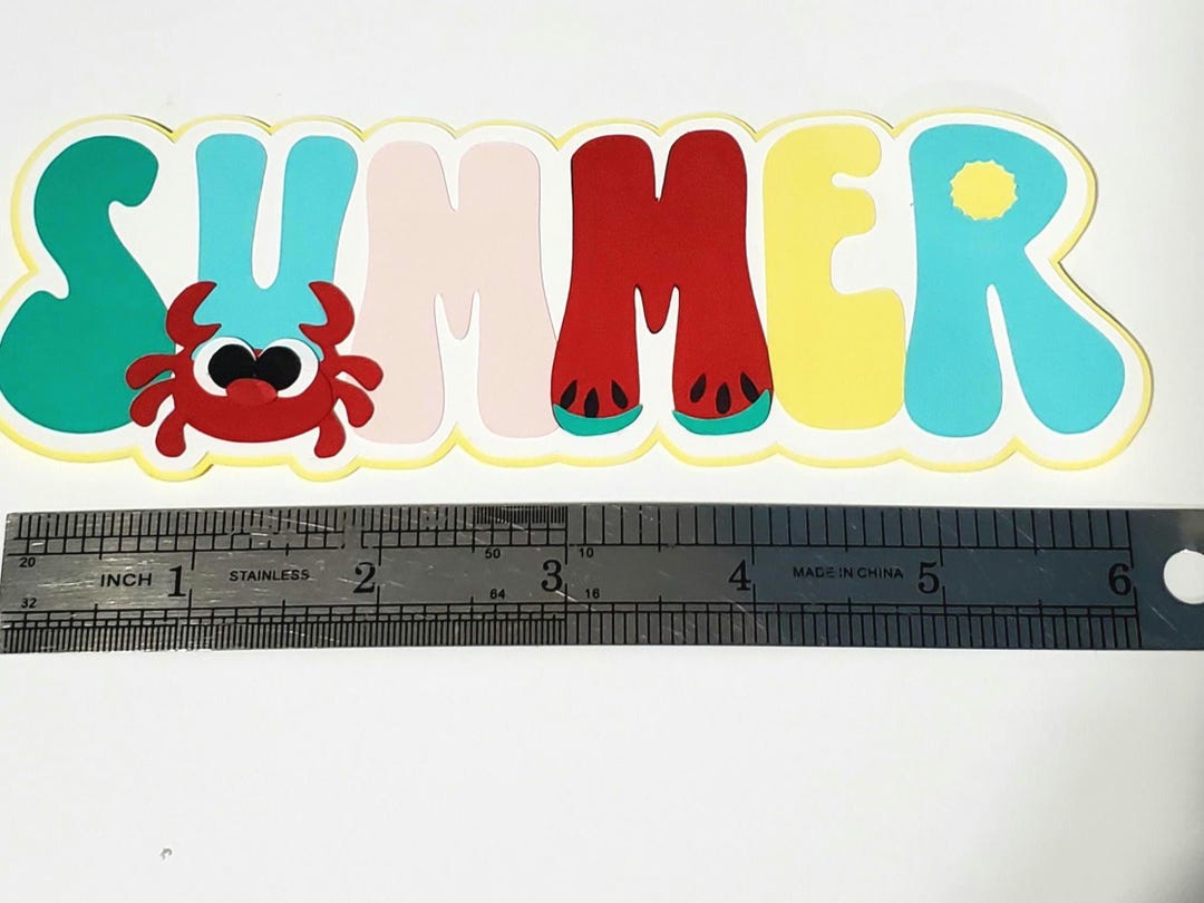 Summer Scrapbook Title, Die Cut Paper Piecing, Summer Scrapbook Words ...