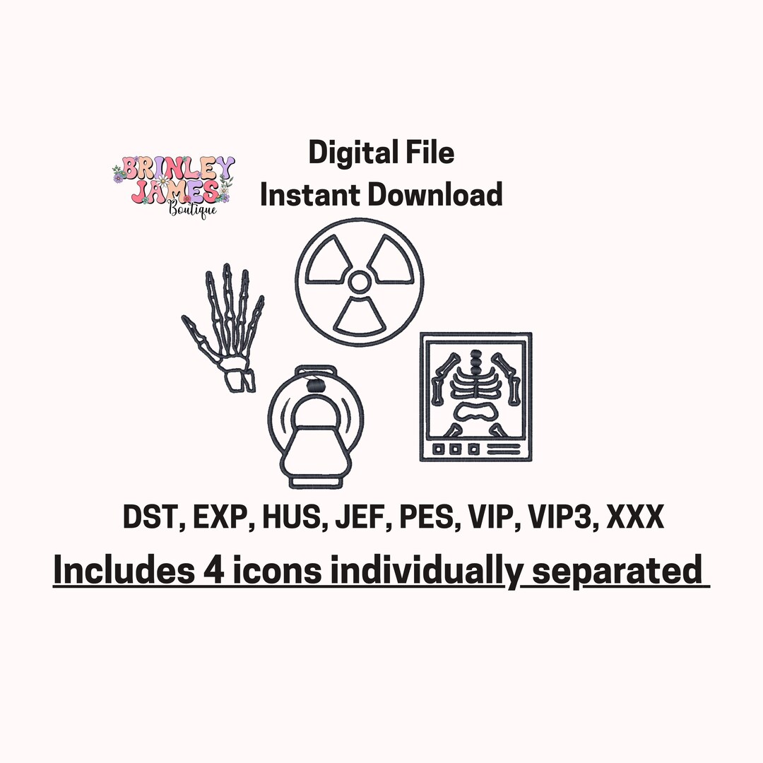 Individual Radiology Icons - Machine Embroidery Design - Etsy