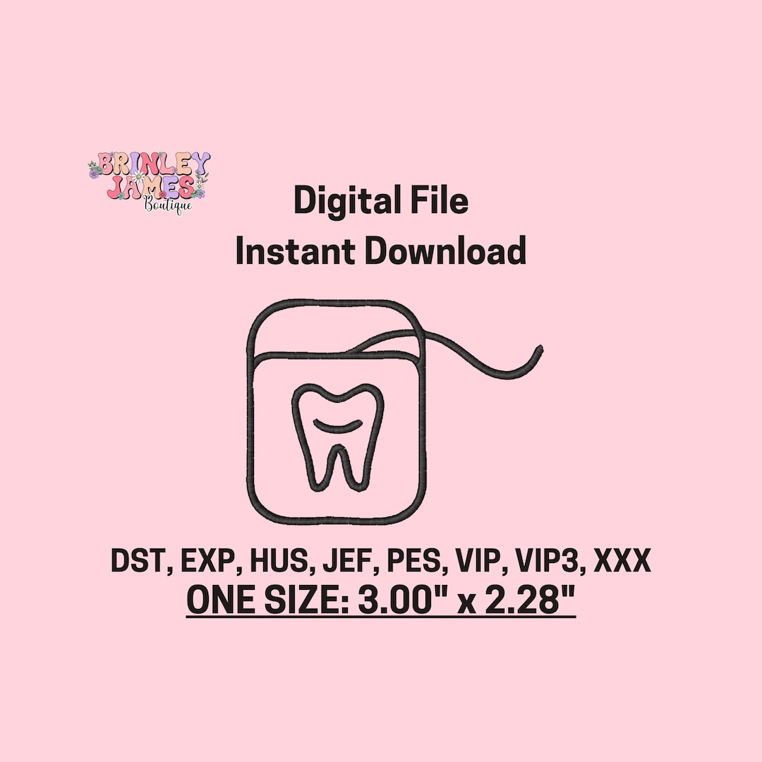 Dental Floss - Machine Embroidery Design. ONE SIZE 3.00" - Etsy