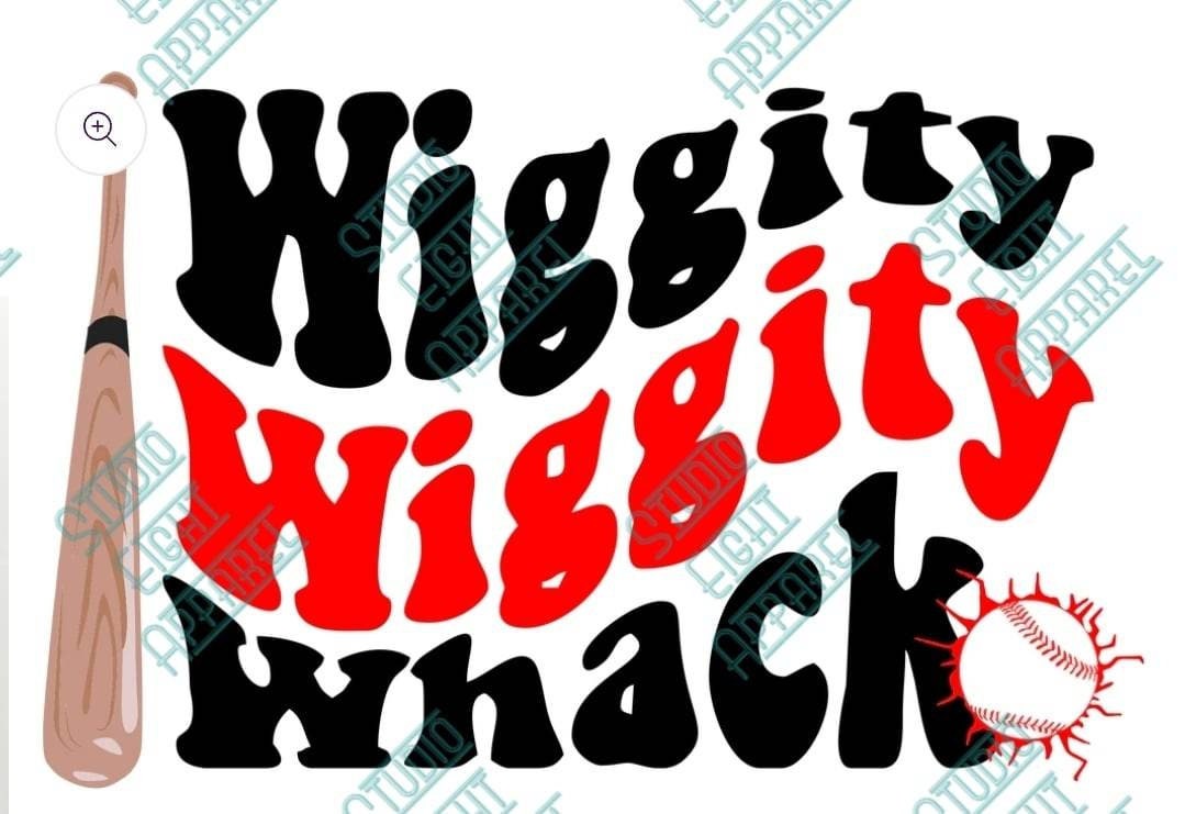 Wiggity Whack Png, Wavy Word Art, Digital Download, Baseball, Softball ...