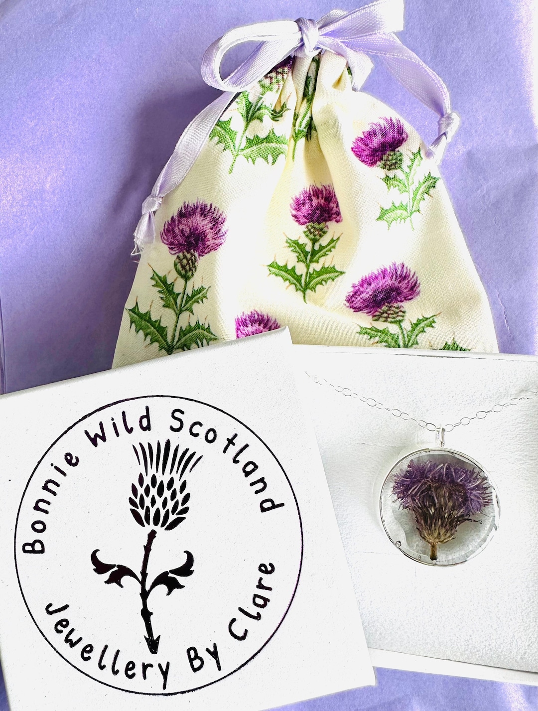 Real Scottish Thistle Pendant, Real Thistle Flowers, Eco Friendly Resin ...