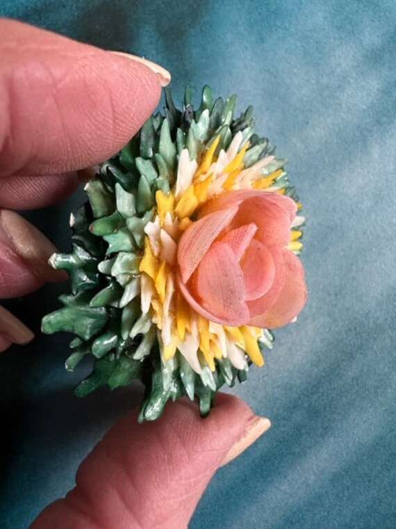 40s Shell and gar Fish Scale Brooch, Vintage Fish Sca… - Gem