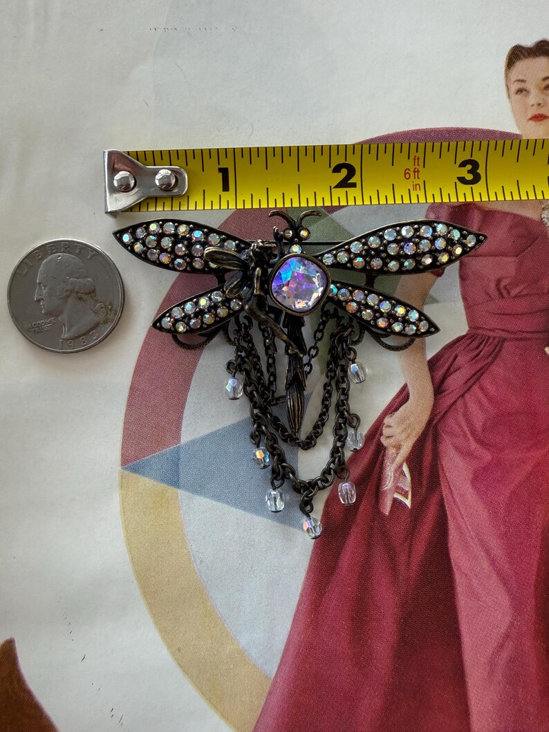 1980s Kirks Folly Signed Dragonfly Fairy Bug Brooch Vintage Fantasy ...