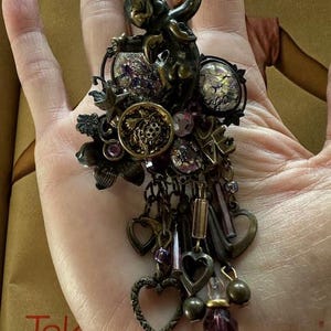 80s Lisa Carlson Collage One of a Kind Brooch, Lisa Carlson Hand Made ...