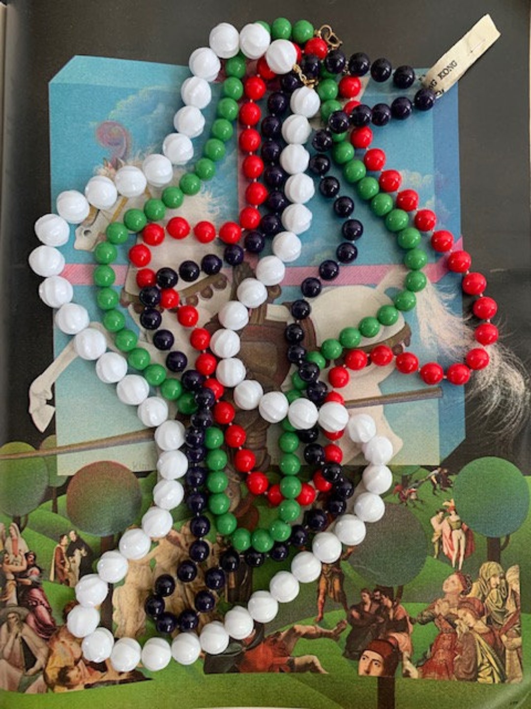 60s Group of Four Colored Strands of Beads, 60s Lot of Beads, 60s ...