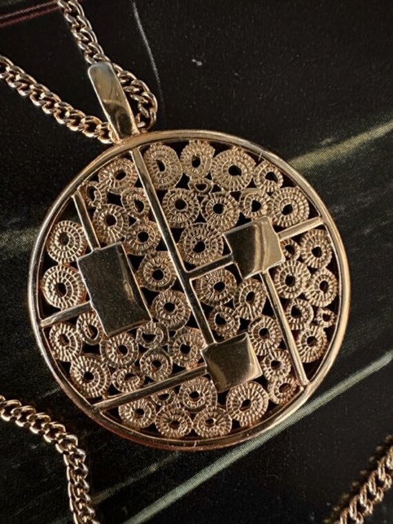 Sarah 70s Gold Round Modern Design Pendant, Sarah Cov… - Gem