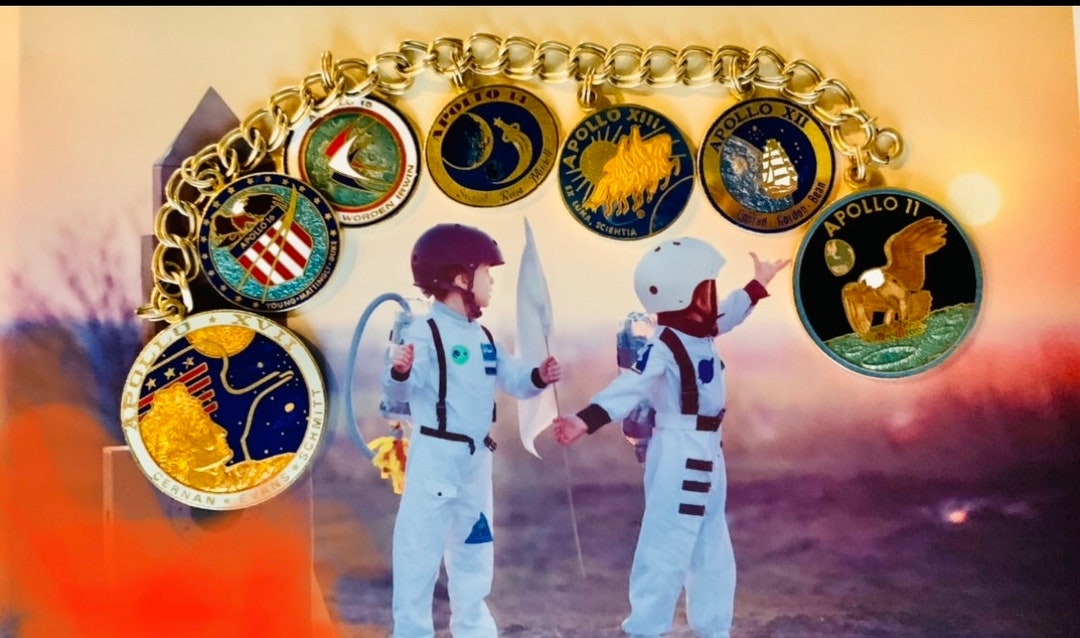 Apollo 11-17 Lunar Charm Bracelet, Apollo Vintage Jewelry, Apollo 11-17 ...