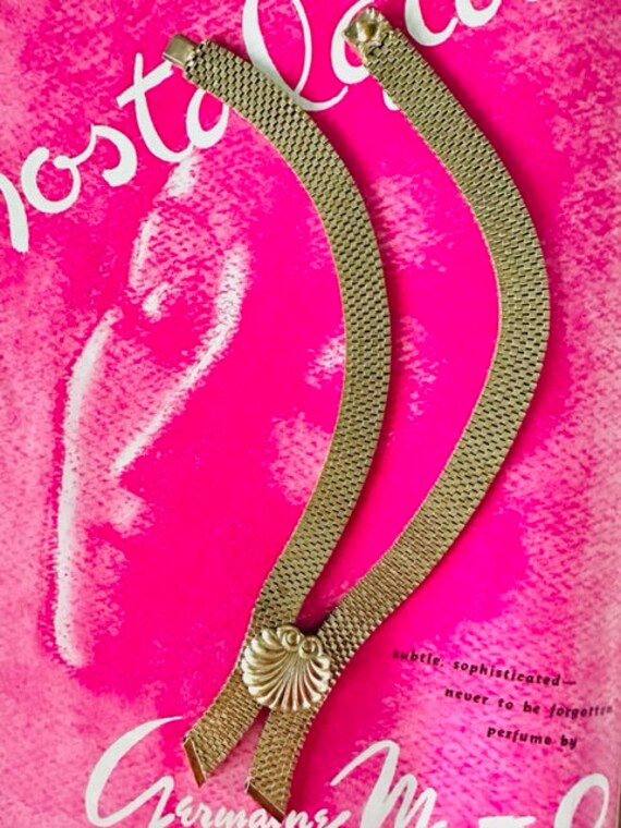 20s Art Deco Basket Weave Choker, 20s Gold Shell Flat… - Gem