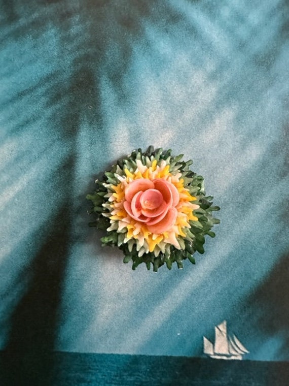 40s Shell and gar Fish Scale Brooch, Vintage Fish Sca… - Gem