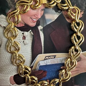 80s Gold Link Choker, 80s Gold Link Necklace, 80s Gold Jewelry, - Etsy