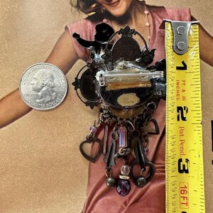80s Lisa Carlson Collage One of a Kind Brooch, Lisa Carlson Hand Made ...