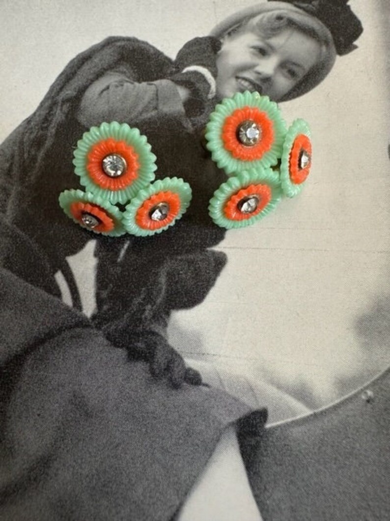 1940s Celluloid Celluloid Screw Back Earrings 40s Celluloid - Etsy