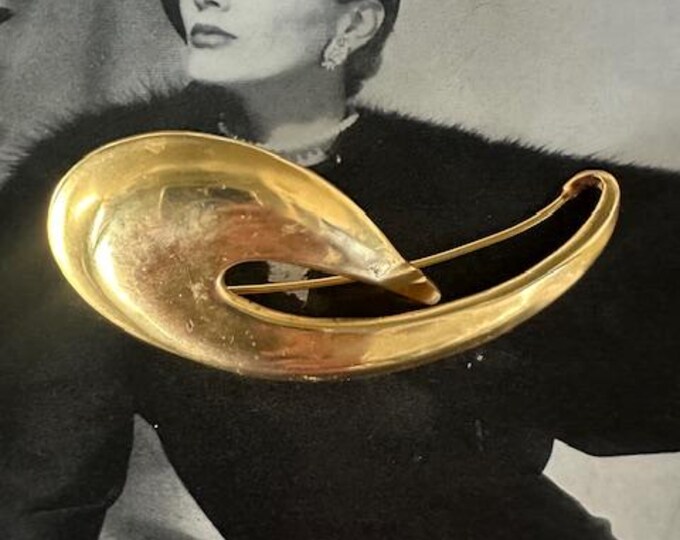 80s Large Hammered Gold Metal Brooch, 80s Mega Gold Pin, 80s Brooch ...
