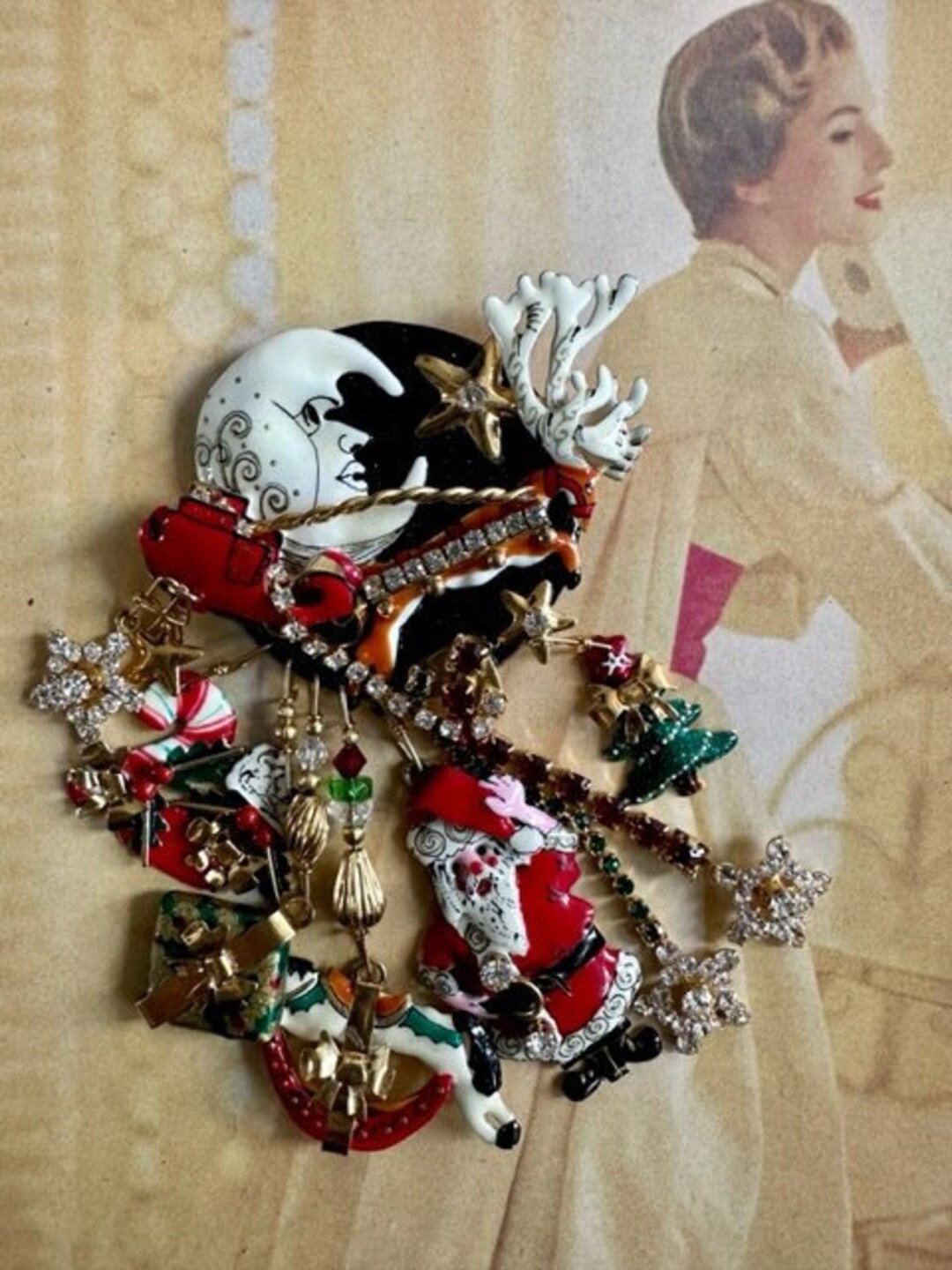 Lunch at the Ritz Santa Christmas Pin/pendant, LATR Mega Christmas ...