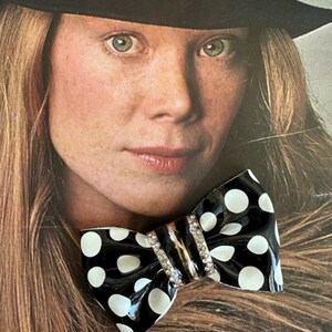 Original 80s Women's Patent Leather Bow, Vintage Patent Leather Bowtie ...