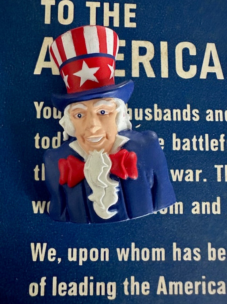 Uncle Sam Pin, Vintage Uncle Sam Pin, Vintage Patriotic Jewelry ...