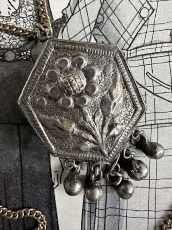 Art Deco Pot Metal Pendant with Glass Inset Beads, Si… - Gem