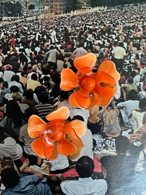 Vintage 1960s enamel orange - Gem