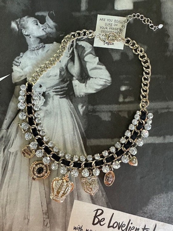 Vintage Juicy Couture Chunky Charm Necklace Vintage Juicy Couture Jewelry Juicy Couture Necklace 90s Trendy Jewelry