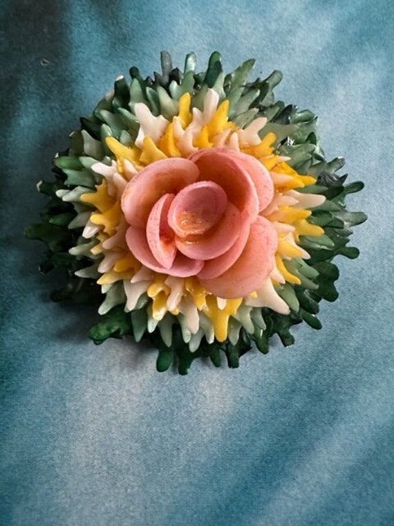 40s Shell and gar Fish Scale Brooch, Vintage Fish Sca… - Gem