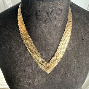 Gold Mesh Necklace, Gold Chain Mail Necklace, Mesh Jewelry, Mesh ...